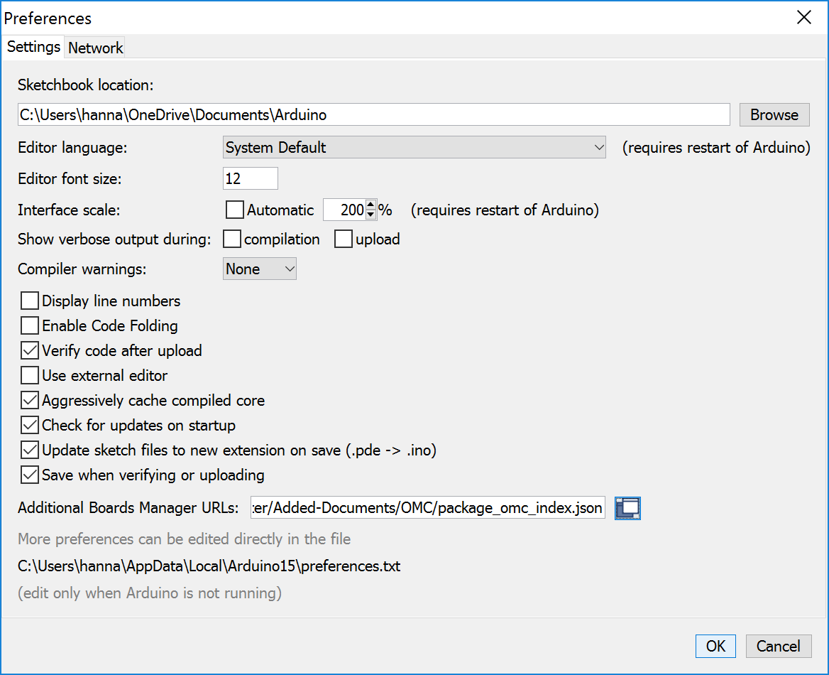 Adding the TVRRUG OMC board to Arduino IDE | Hannah Napier